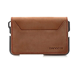 Dango Slim Minimalist Wallet for Men - RFID Blocking - Leather- Bifold, Rawhid/Slate Grey