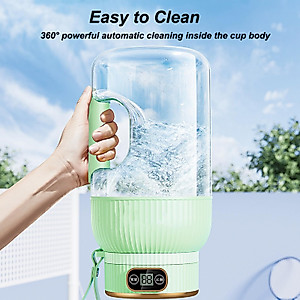 Yulyoie Juicer Cup-Yulyoie Multifunctional Portable Juicer Cup with Digital Display, Portable Juice Cup Blender USB Rechargeable, Carry It with You & 60 S Squeeze Juice Quickly (Green)