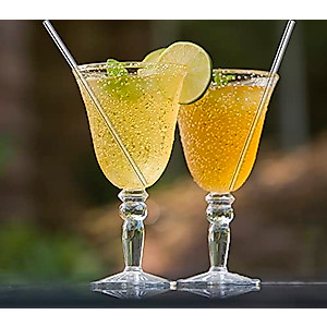 Cocktail Straws Short Small Mini Straw Reusable Metal Stainless Steel Bar Drinking Straws Set with Cleaner Brush for Cocktails Rock Gin Glass Coffee Wine Mason Jar Tumblers Fruit Juice, Silver 8 Pcs