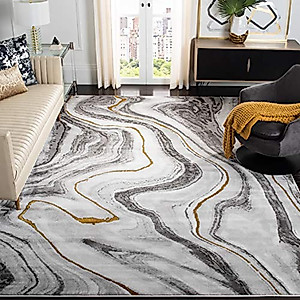 SAFAVIEH Craft Collection 9' x 12' Grey / Gold CFT819F Modern Abstract Non-Shedding Living Room Bedroom Dining Home Office Area Rug