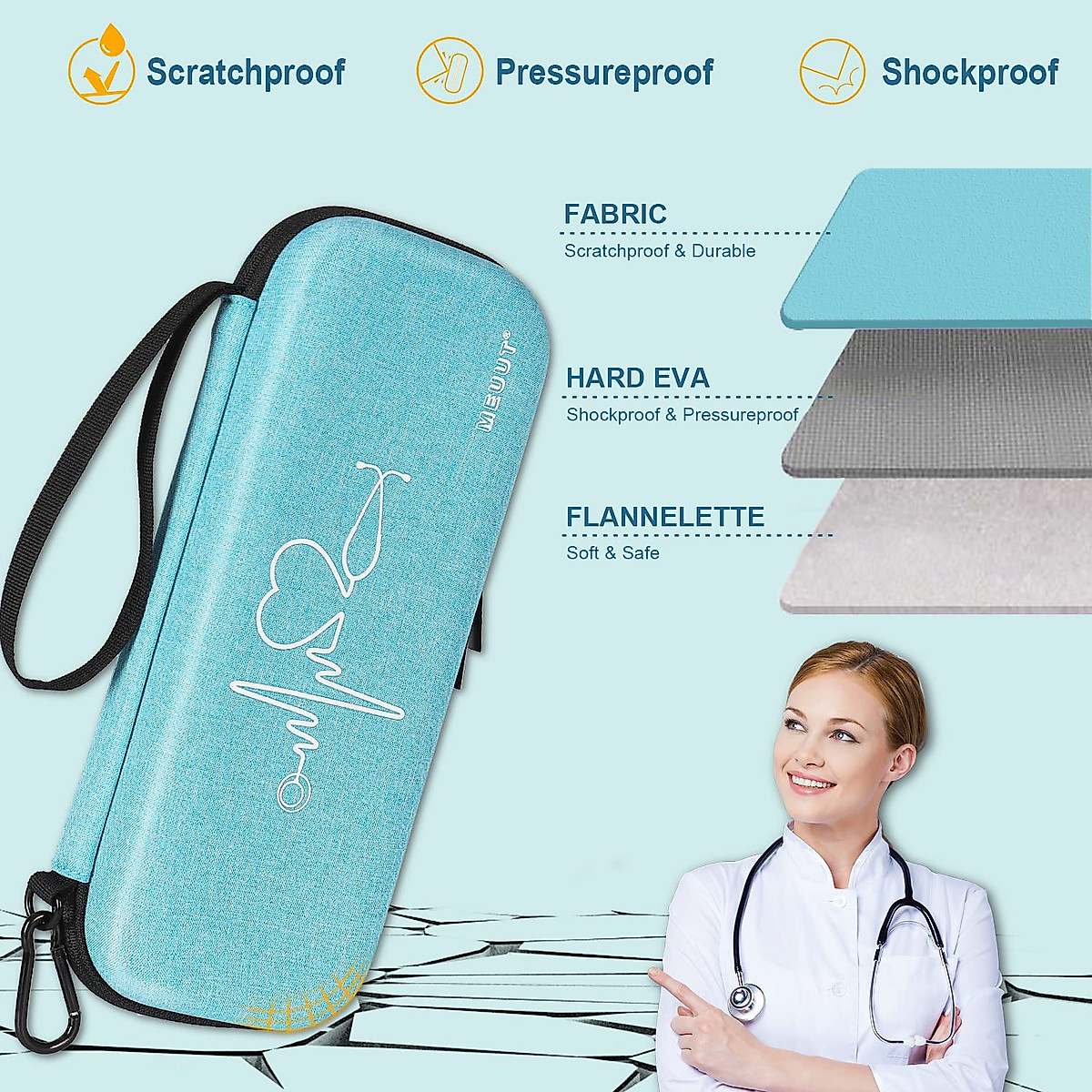 MEUUT 15 pcs Stethoscope Case Kits, Perfect Nurse Gift Include Stethoscope Case, Penlights with Batteries, Medical Scissor, Bandage Wraps, Badge Holders for Nursing Student Essentials