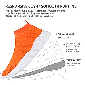 VAMJAM Men's Socks Sneakers Slip On Lightweight Breathable Comfortable Fashion Walking Shoes Orange Size 10.5