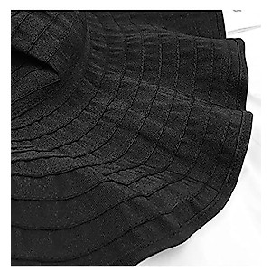 Floppy Sun Hat with Ponytail Hole for Women, Packable Shapable Sun Beach Visor Hats for Women Travel Black