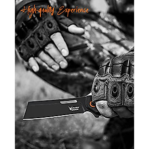 Rush Deer D2 Steel Blade Pocket Knife,Folding Knife with Clip & Carbon Fiber Handle,EDC Knife Utility Knife for Hiking Camping Fishing Work Outdoor Etc.Unique Gifts for Men Women Dad Husband Boyfriend
