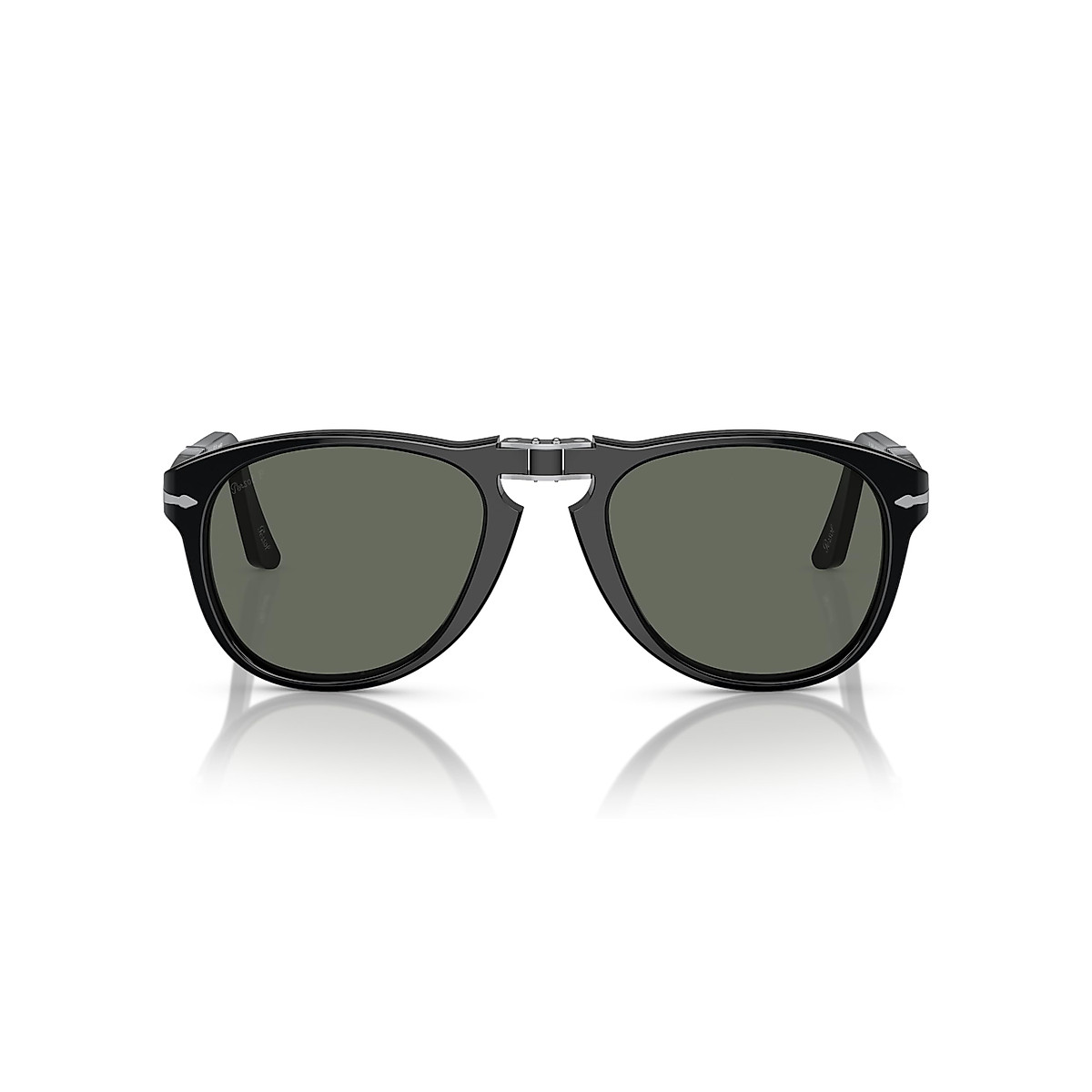 Persol PO0714 Aviator Sunglasses, Black/Green Polarized, 54 mm