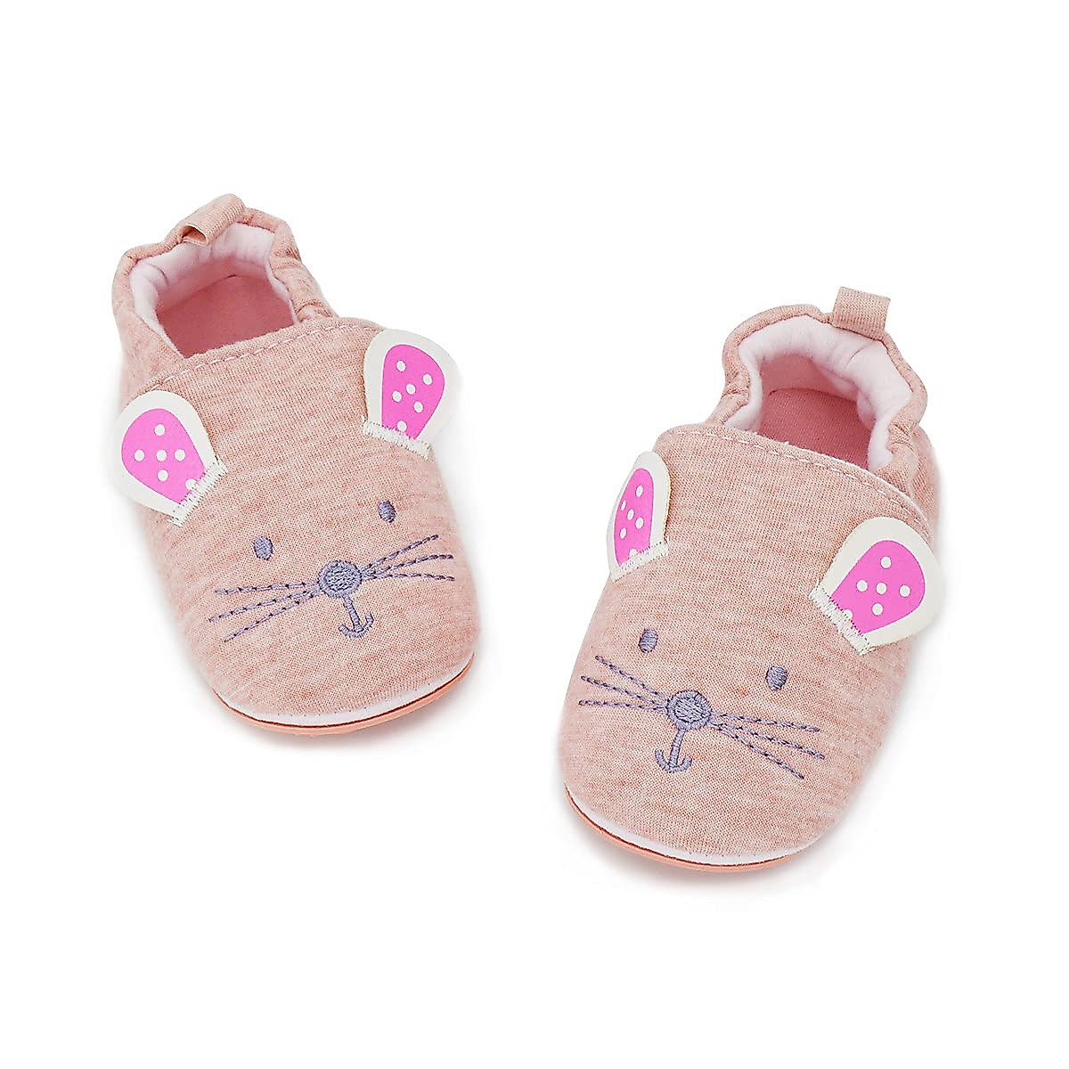 COSANKIM Infant Baby Boys Girls Slipper Soft Sole Non Skid Sneaker Moccasins Toddler First Walker Cirb House Shoes, 9-12 Months Infant, 01 pink cat