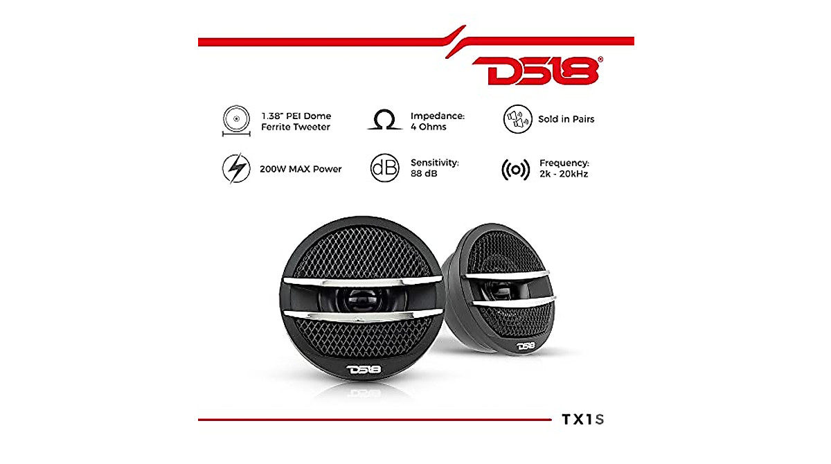 DS18 TX1S Tweeters - Powerful Clear Highs for Car Audio