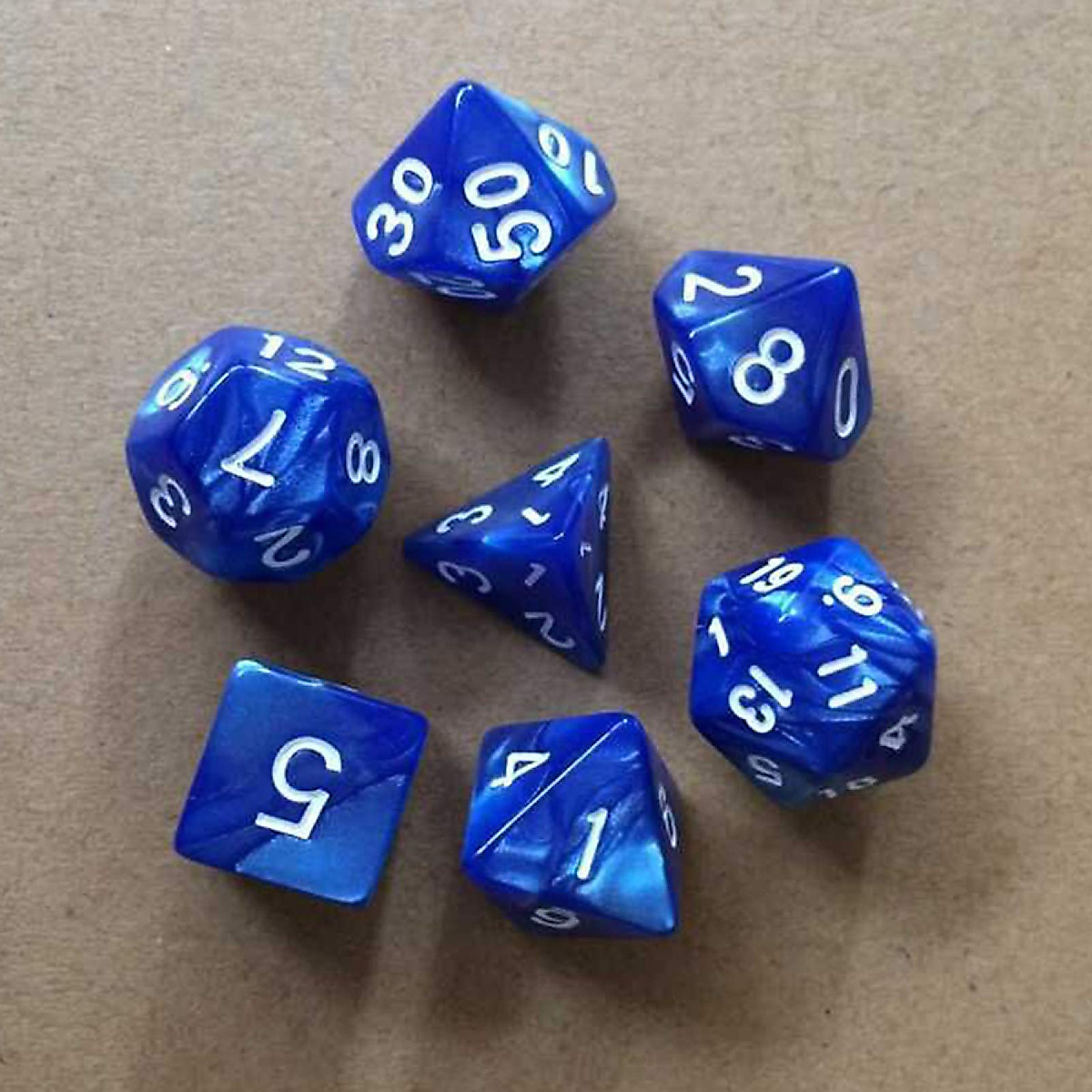 7Pcs Multicolor Polyhedral Numbers Dice for Party Table Board Game