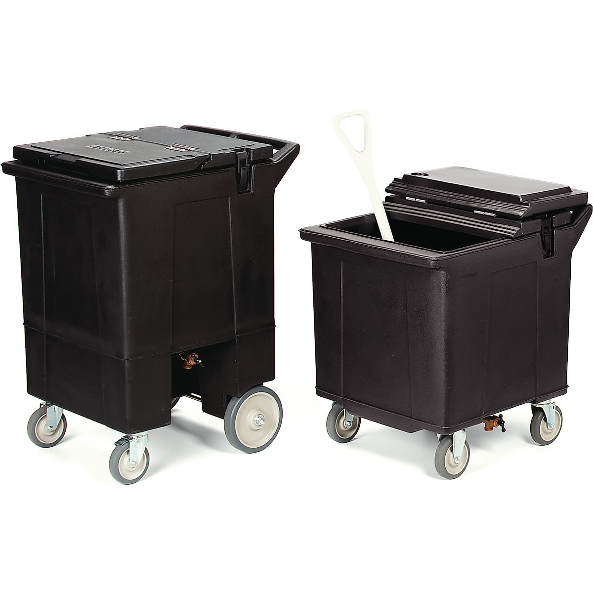 Carlisle FoodService Products Cateraide Tall Ice Caddy Insulated Ice Carrier with 4 Swivel Casters for Catering, Bar, And Restaurants, Plastic, 125 Pounds, Black