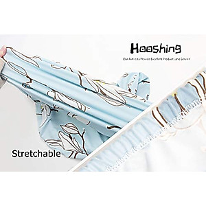 Hooshing Stretch Chair Covers Washable Durable White Mangnolia for Dining Room Set of 2