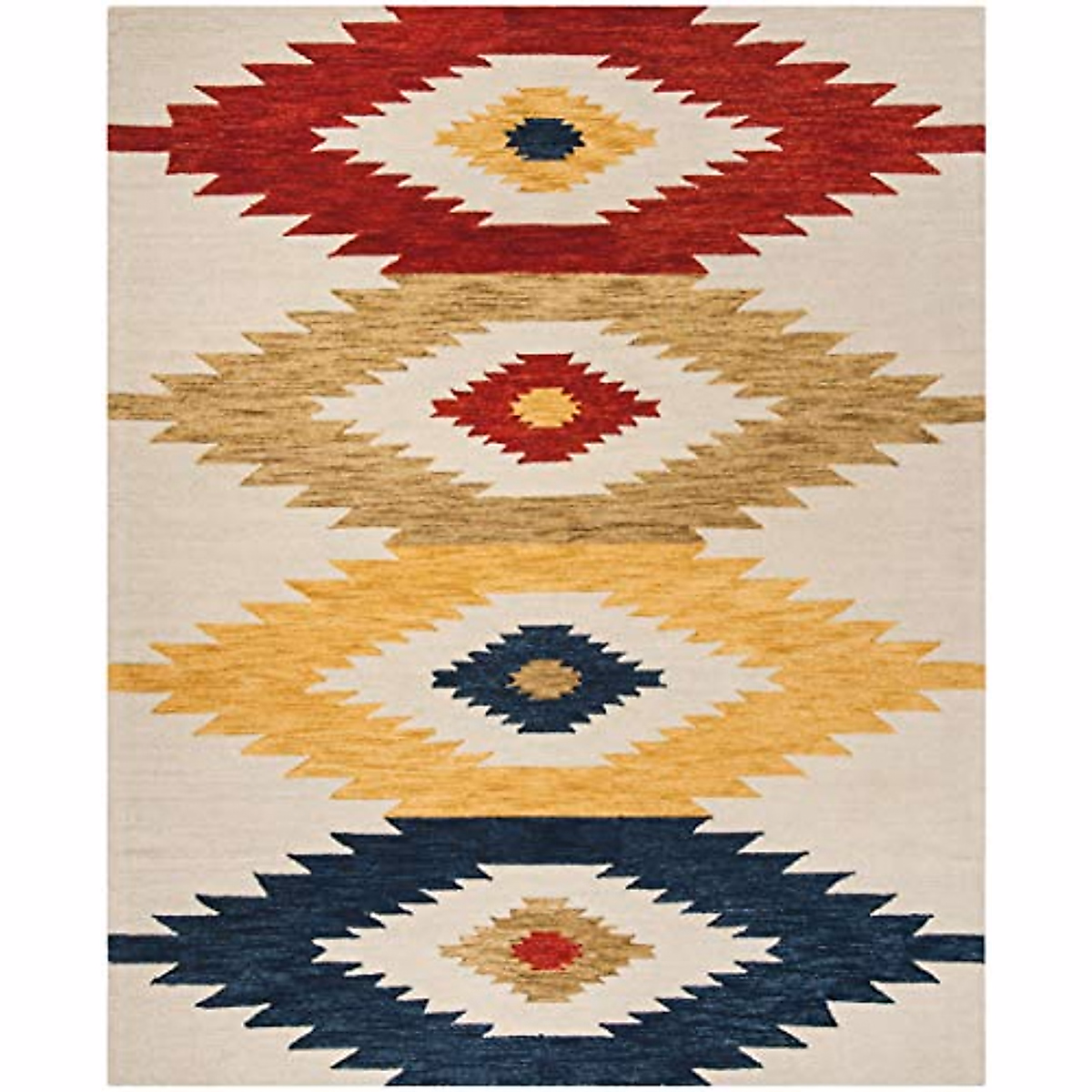 SAFAVIEH Aspen Collection 4' x 6' Ivory/Multi APN704A Handmade Moroccan Boho Tribal Wool Area Rug