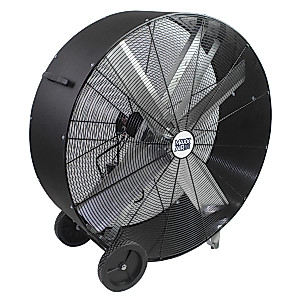 Maxx Air 48" Barrel Fan High Velocity Industrial Belt Drive | Heavy Duty Dent Resistant Metal Design | Best for Commercial, Warehouses, Shops and Garage Use | 18,000 CFM