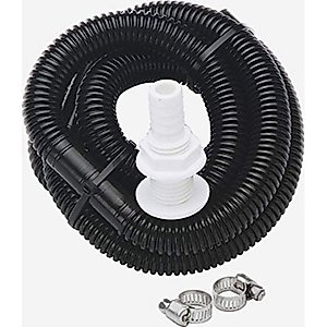 SeaSense BilgePump Plumbing Kit 1.125inx6ft w Ftng SS Clamps , Black