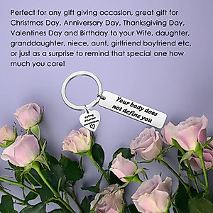 TIIMG Eating Disorder Awareness Keychain Anorexia Recovery Gifts Inspirational Gift Mental Heath Recovery (Your body eating disorder)