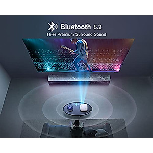 [Auto Keystone] 5G WiFi Bluetooth 5.2 Projector, WiMiUS Upgrade K7 550 ANSI Lumen Full HD 4K Projector Outdoor Projector, Zoom, 500'' Display 6D Keystone, 4D,4P Home Theater Projector (Brightest)