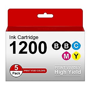 1200XL Ink Cartridges Replacement for Canon 1200XL PGI-1200XL Compatible with MAXIFY MB2720 MB2320 MB2020 MB2120 MB2050 MB2350 Printer (Black, Cyan, Magenta, Yellow, 5-Pack)