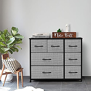 AZL1 Life Concept Dresser Storage Furniture Organizer-Large Standing Unit for Bedroom, Office, Entryway, Living Room and Closet-7 Removable Fabric Drawers, Black and White