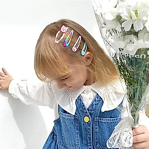 Hair Clips for Girls, Funtopia 100 Pcs Cute Snap Hair Clips Barrettes for Women Teens Girls Kids, Colorful No Slips Metal Fruit Animal Hair Clips for Birthday Party