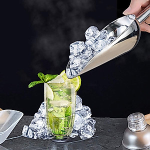 Lewis Bag and Wooden Mallet Crusher, Reusable Canvas Crushed Ice Bags,Wooden Mallet Bar, Steel Ice Scoop, for Summer Bartender Kit & Bar Tools Kitchen Accessory