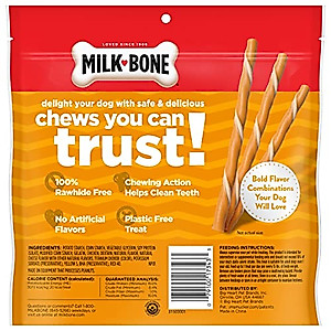 Milk-Bone Easy Peasy Chicken Cheesy Flavor Twists, Rawhide Free Dog Chews, Bag of 70