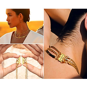 Dailyacc Layering Necklace Clasp,18 K Gold and Silver Separator for Stackable Necklaces