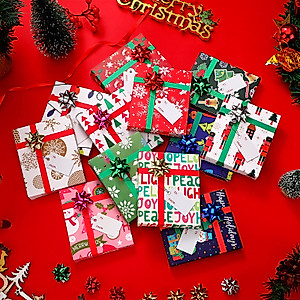 12 Pack Christmas Card Holders Boxes with Bow, Boxes for Gifts Christmas Money Holder Money Box Gift Wrap Boxes for Xmas, Party Favors