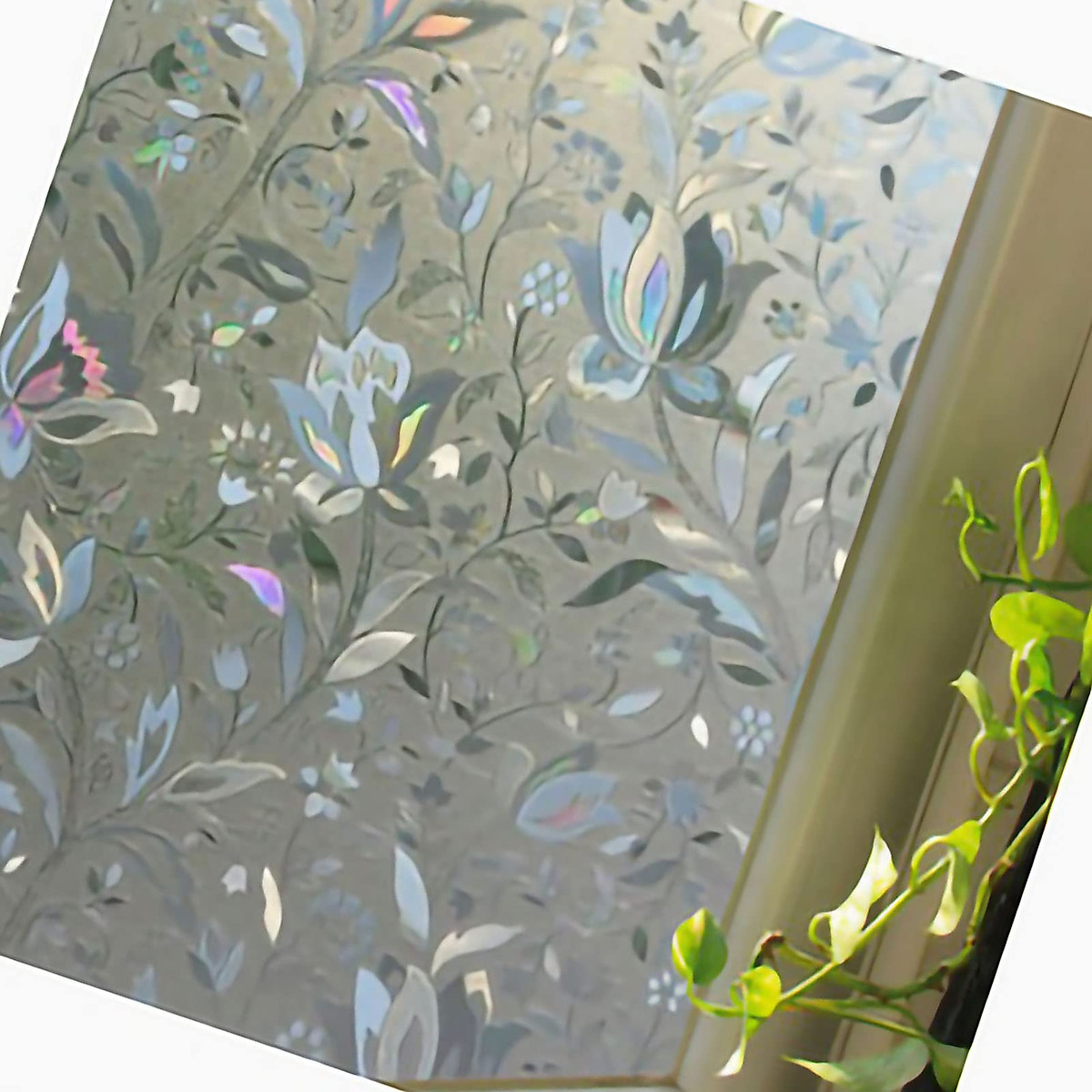 Frosted Glass Window Film Static Clings Non Adhesive Opaque Heat Control Removable,Window Privacy Film,Static Clings Removable Frosting Bathroom Door Window Covering, Non Adhesive