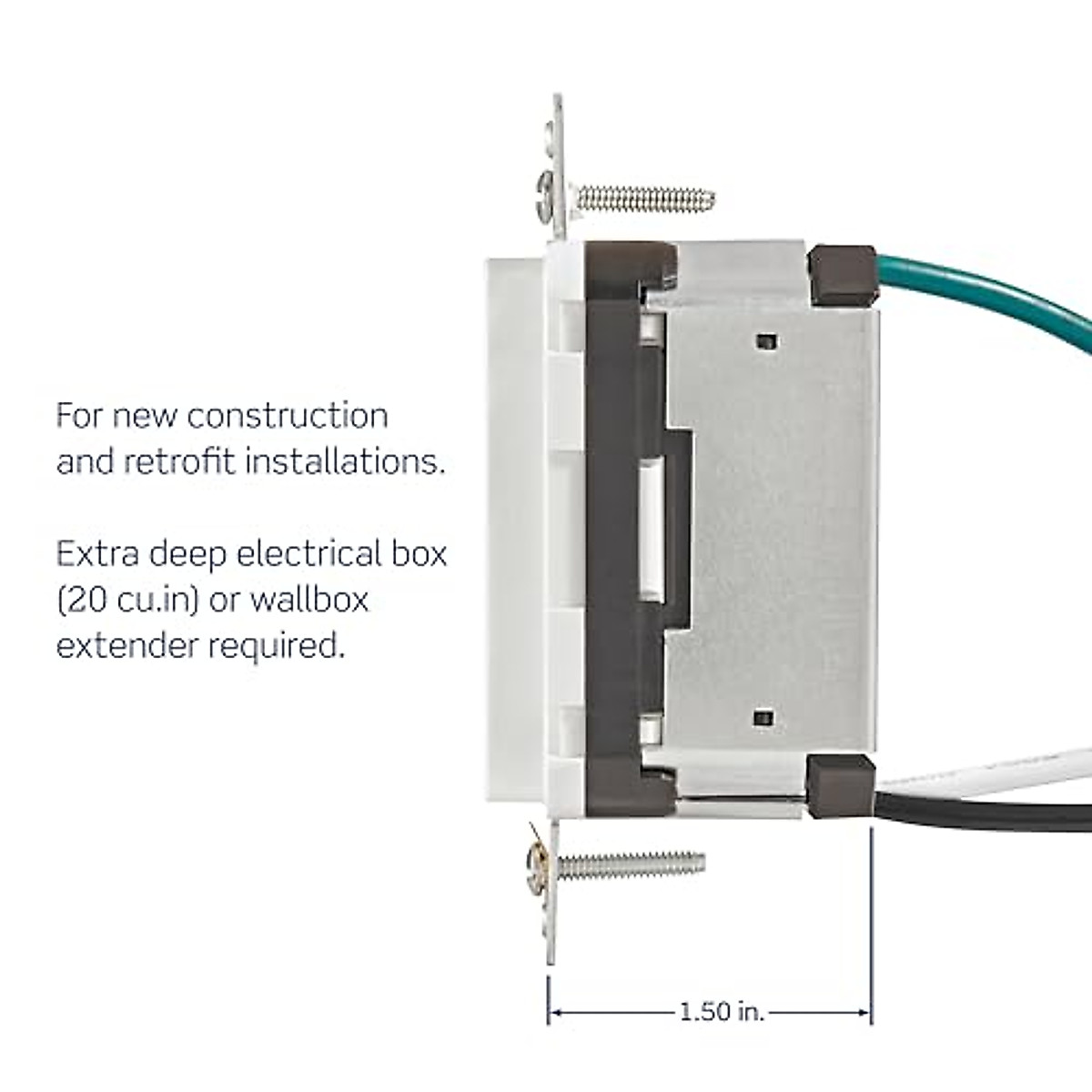 Leviton T5636-W 60W USB Dual Type-C Power Delivery In-Wall Charger with 15A Outlet, USB Charger for Laptops, Smartphones, Tablets, and More, White
