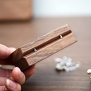 molchagar Ring Box for Wedding Ceremony, Wooden Ring Bearer Box, Velvet Ring Box for Propsal, Jewelry Display Box for 2 Wedding Rings, Valentine Gift Box