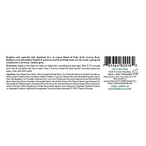 Mario Badescu Kojic Acid Whitening Mask - Illuminating Face Mask for Brightening, Hydration & Discoloration - With Grapeseed Oil, Beeswax & Vitamin E for Smoother, Radiant Skin, 2 Oz