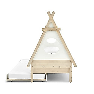 Ti Amo Savannah Teepee Bed & Trundle, White/Natural