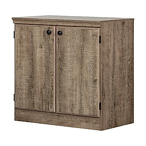 South Shore Morgan Small 2-Door Storage Cabinet-Weathered Oak