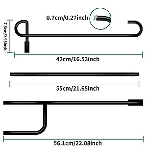 SZHLUX Garden Stand Premium Yard Pole Holder (35.4’’) Metal Powder-Coated Weather-Proof Paint with one Tiger Clip and Two Spring Stoppers Without Flag, Black
