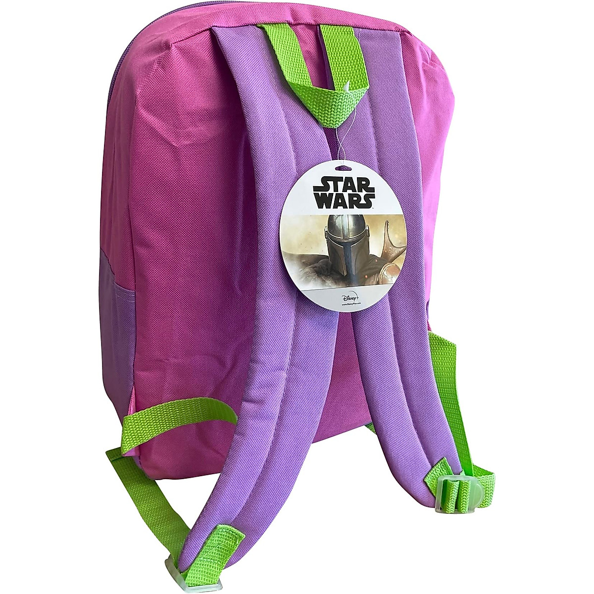 Star Wars The Mandalorian Baby Yoda 15" School Backpack (Pink-Purple-Green)