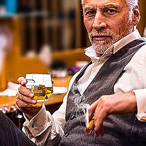 KIT TOWN Old Fashioned Whiskey Glass with Holder Rest, Whiskey Gifts for Men, Fathers Day Gifts 11 Oz Glass Whiskey Tumbler for Scotch, Bourbon, Liquor and Cocktail Drinks