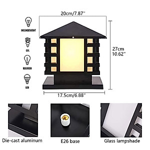 WENZIFI Outdoor Pillar Lights Exterior Post Light Fixtures Exterior Lamp with Aluminum Column Lamps Waterproof Column Lights Outdoor Post Lights for Garden Patio Lawn Fence