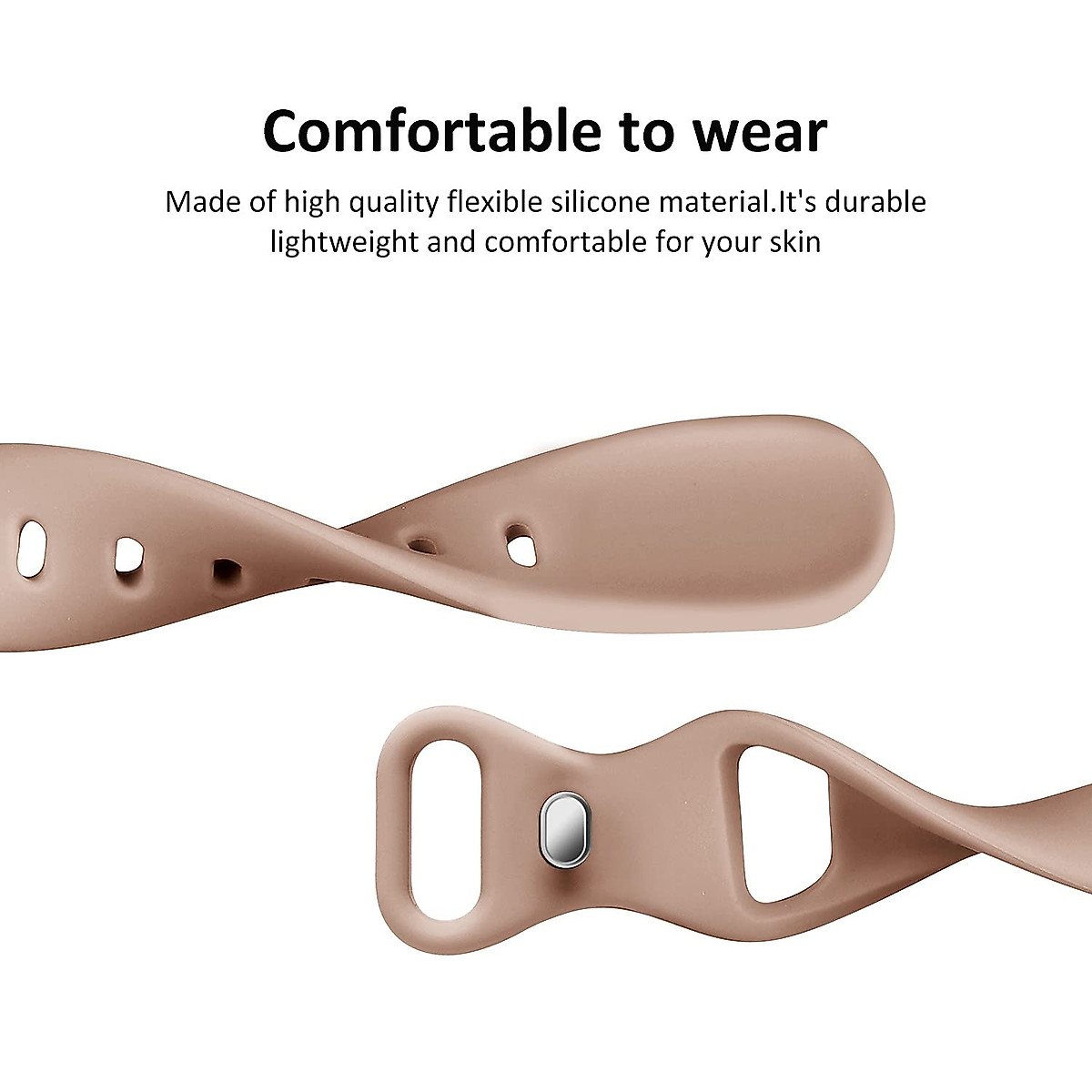 Acrbiutu Bands Compatible with Apple Watch 38mm 40mm 41mm 42mm 44mm 45mm 49mm, Slim Thin Narrow Replacement Silicone Sport Strap for iWatch Series 9/8/7/6/5/4/3/2/1 Ultra SE Women Men, Milk Tea