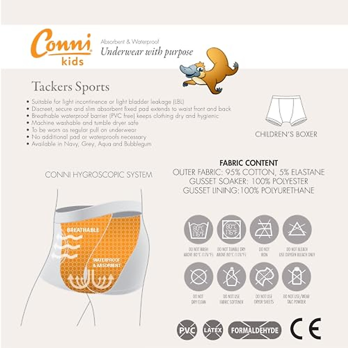CONNI Kids Training Boxer Pants Soft Shorts Reusable Toddler Potty Training Underwear Waterproof Easy Pull Up Youth Incontinence Aqua Sizes 8-10