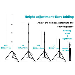 8.5 X 10FT/2.6 X 3M Background Stand Support System Kit with Carrying Case for Clamps and Canvas,for Photo Video Shooting