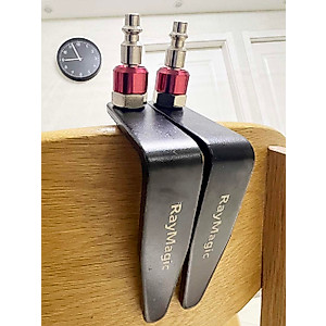 RayMagic Steel Pneumatic Tool Rafter Hook Hanger, Lightweight, Durable,Reusable Metal Organaizer Adjustable Easy Install Hooks with 1/4" Air Tool Swivel Fitting, for Air Nailer, 2-Piece