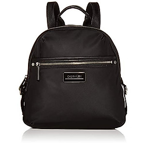 Calvin Klein womens Sussex Nylon Backpack, Black/Silver, One Size