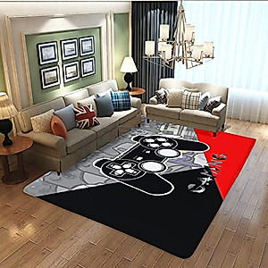 3D Gamer Carpet Decor Large Game Area Rugs Game Printed Living Room Mat Bedroom Controller Player Boys Gifts Home Non-Slip Crystal Floor Polyester Mat 59x79inches