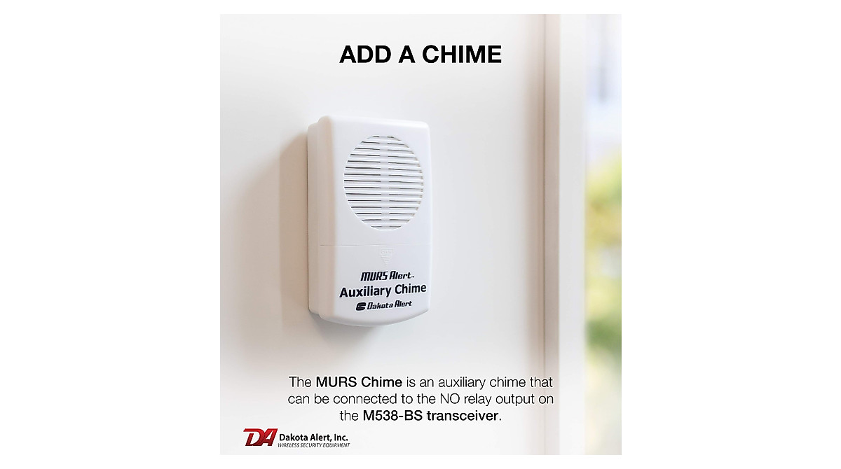 Dakota Alert MURS Auxiliary Chime - Battery-Operated Wired Ringer Alarm ...