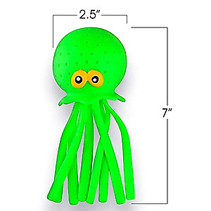 ArtCreativity Octopus Water Balls, Set of 3, Rubber Kids’ Bath Toys, Sensory Stress Relief Pool Toys for Kids, Cute Goodie Bag Fillers for Boys and Girls, Pink, Blue and Green