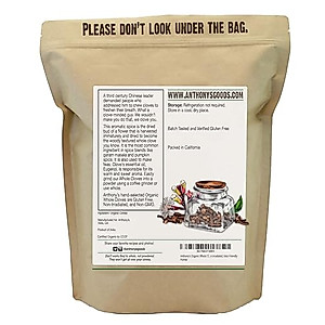 Anthony's Organic Whole Cloves, 1 lb, Gluten Free, Non GMO, Non Irradiated, Keto Friendly