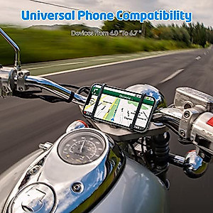 WixGear Leather Universal Bicycle Handlebar Phone Holder for Cell Phones and GPS, (New Leather Bike Mount)