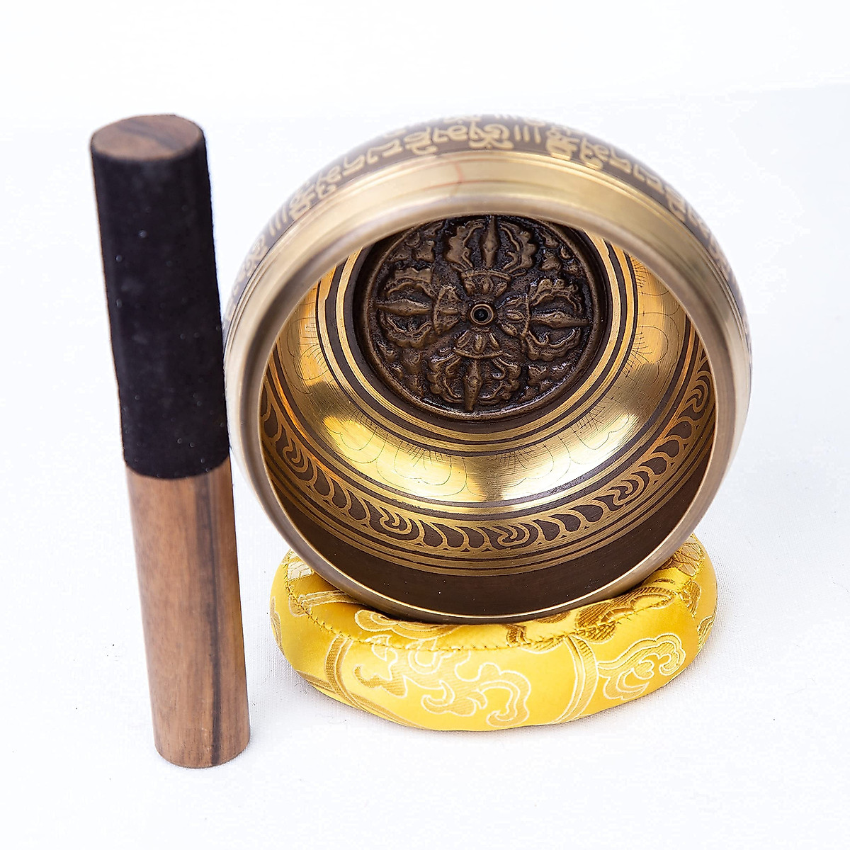 Large Singing Bowl and Tingsha Cymbals Bells Combo