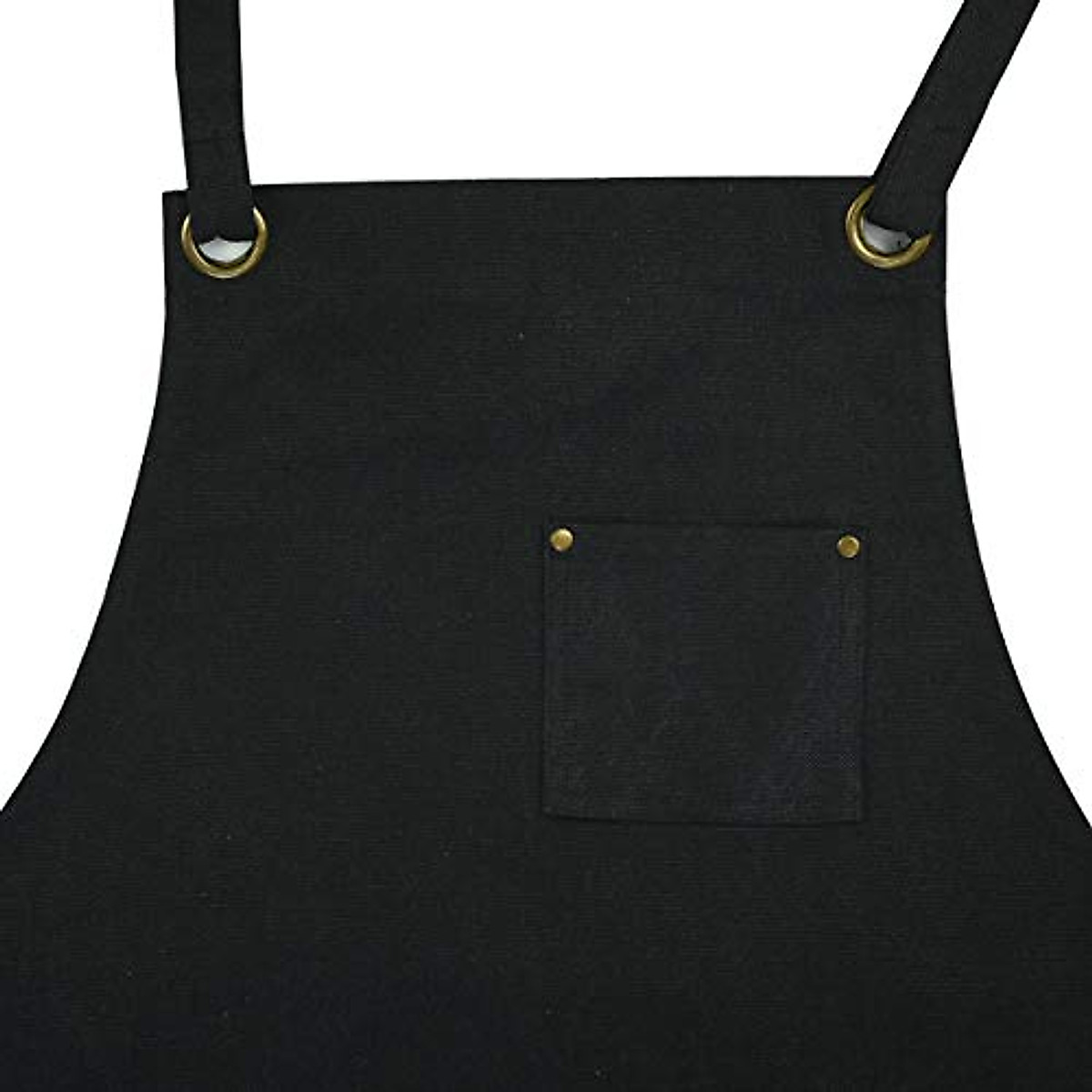 JES&MEDIS Adjustable Waterdrop Resistant Cotton Canvas Cross Back Apron (Black)