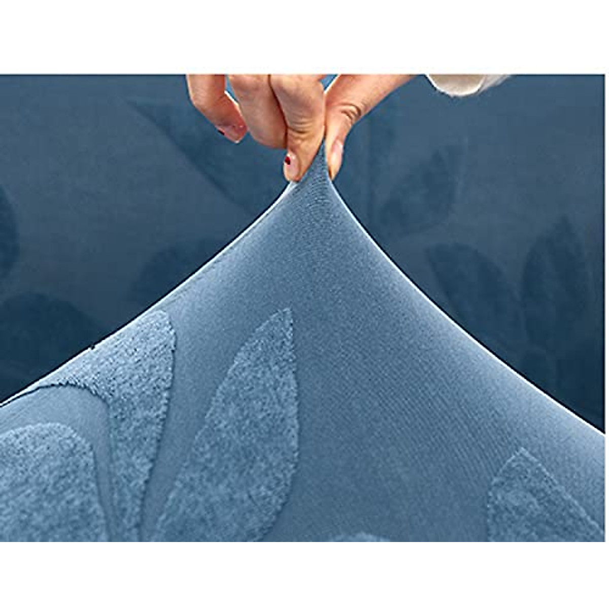 IMYOGI High Stretch Sofa Covers Stylish Couch Covers L Shape Sofa Cover Solid Color Sofa Slipcovers Jacquard Fabric Machine Washable Furniture Protector for Living Room -blue-3-4 Seater+4 Seater