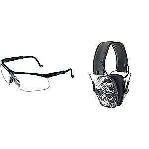 Howard Leight by Honeywell Genesis Sharp-Shooter Shooting Glasses, Clear Lens (R-03570) R-02531 by Honeywell Impact Sport Sound Amplification Electronic Shooting Earmuff, Smoke